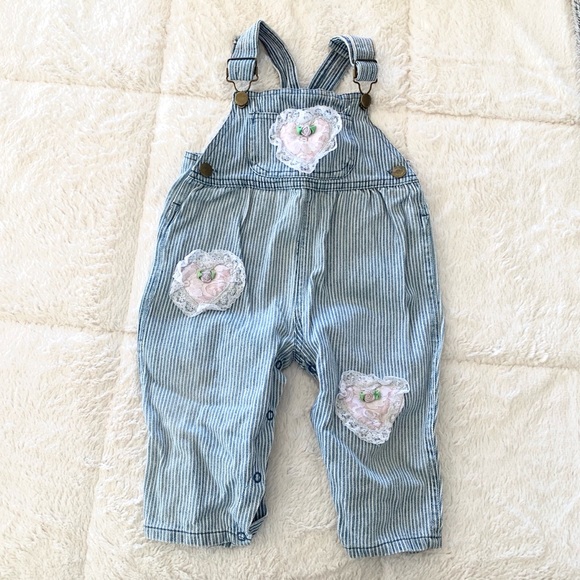 One Pieces | 315 Jean Overalls With Heart Patches | Poshmark